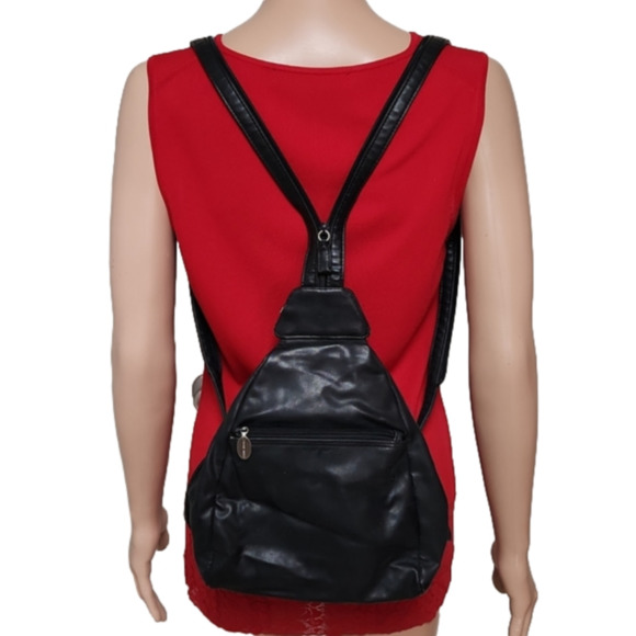 Nine West | Bags | Vintage Nine West Black Faux Leather Backpack | Poshmark